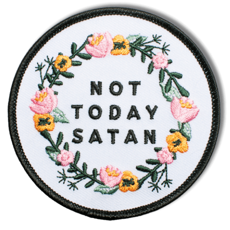 Merkkilabra.fi | Haalarimerkki | Not today satan